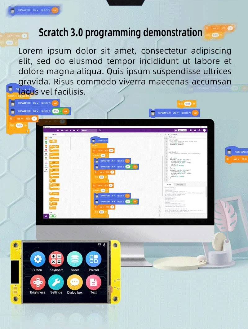 Panneau De Développement Wifi Et Bluetooth Arduino Lvgl, Écran Lcd Tft ...