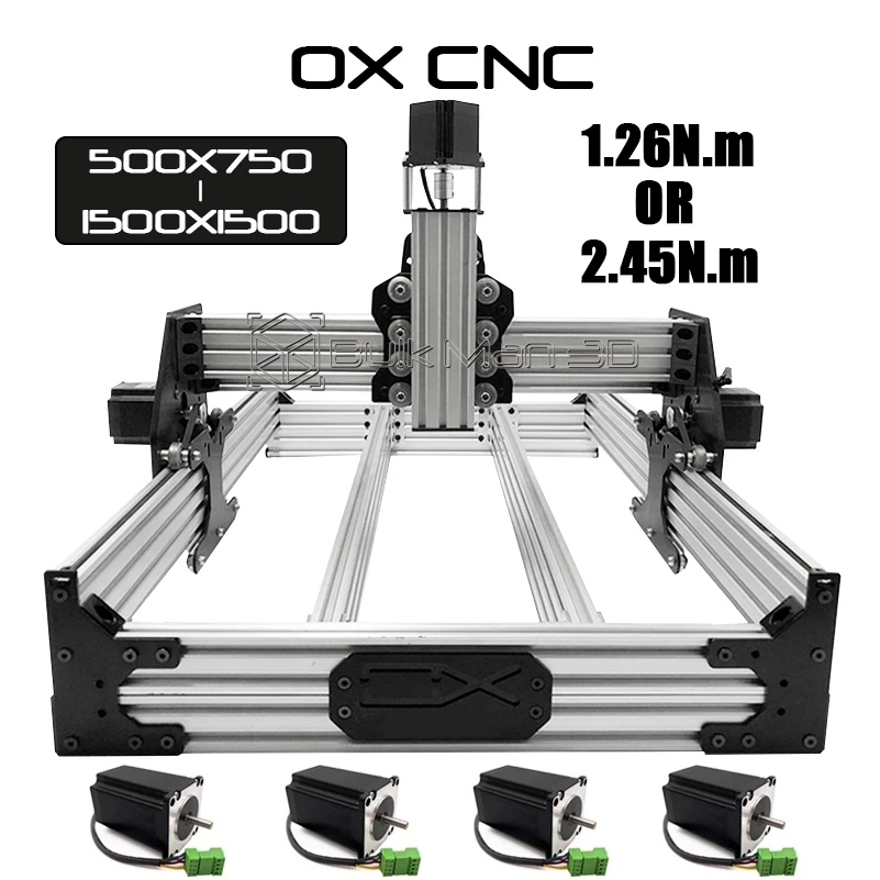 OX CNC 라우터 기계 키트, 4 축 목공 조각 밀링 머신 벨트, Nema23 스테퍼 모터 구동