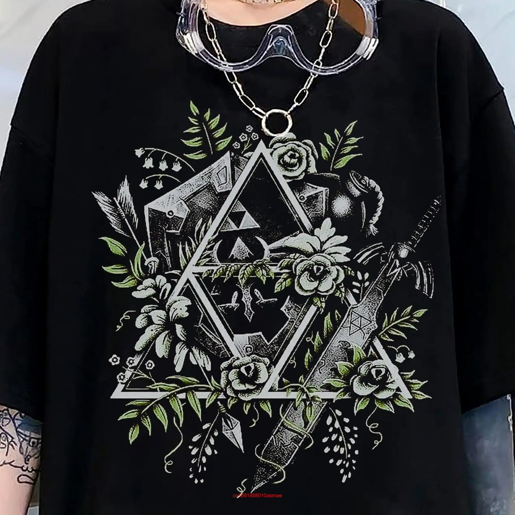 Video-Game-T-Shirt-Floral-Shield-SweaT-Korok-Hylian-CresT-Tear-Of-The ...
