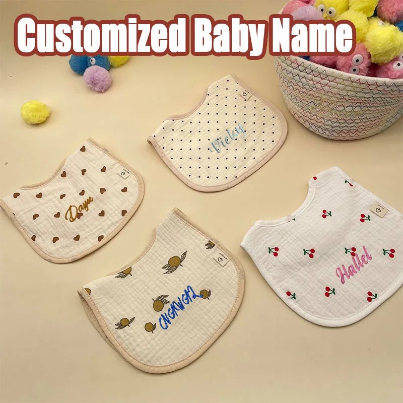 Personalized-Gift-Baby-Bibs-Cotton-Girl-Dressing-Muslin-Burp-Cloth ...