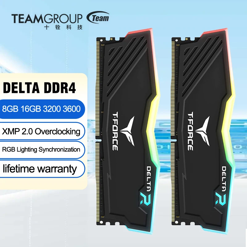 TEAMGROUP-M-dulo-de-mem-ria-preto-do-jogo-do-Desktop-T-Force-Delta-RGB ...