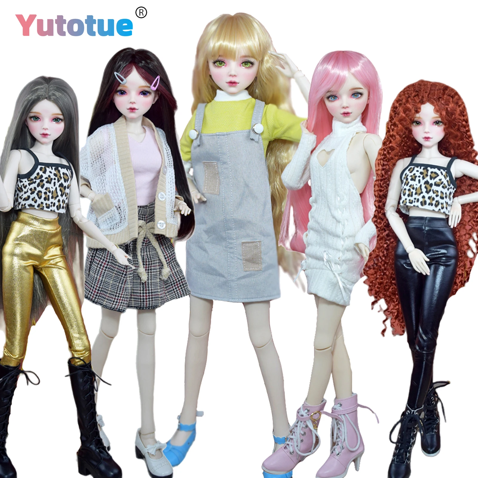 YUTOTUE 22 inch Height Female Doll with Handpainted Makeup Face Clothes ...