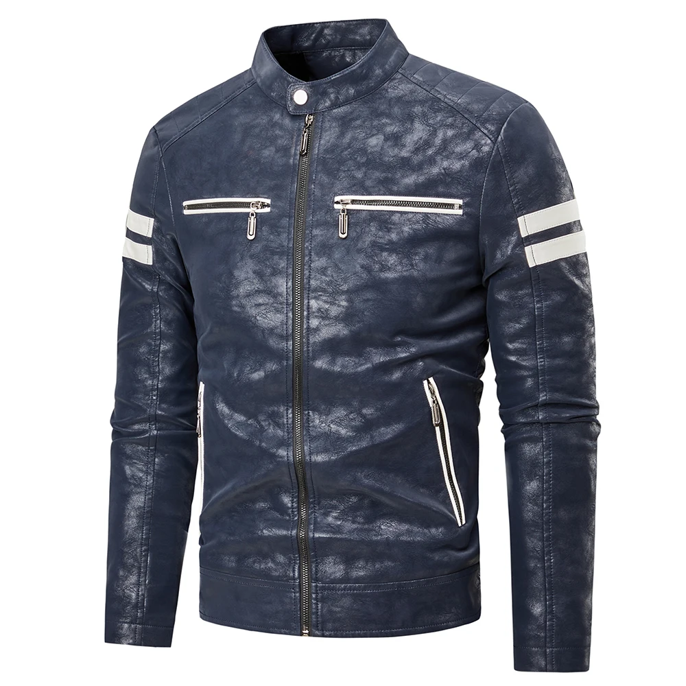 ZREZ Men Autumn Brand New Causal Leather Jacket – Jekhanei.Com