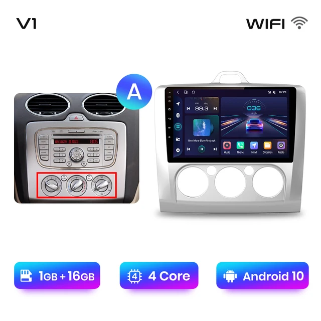 Junsun V1 AI Voice Wireless CarPlay Android Auto Radio for Ford Focus 2 ...