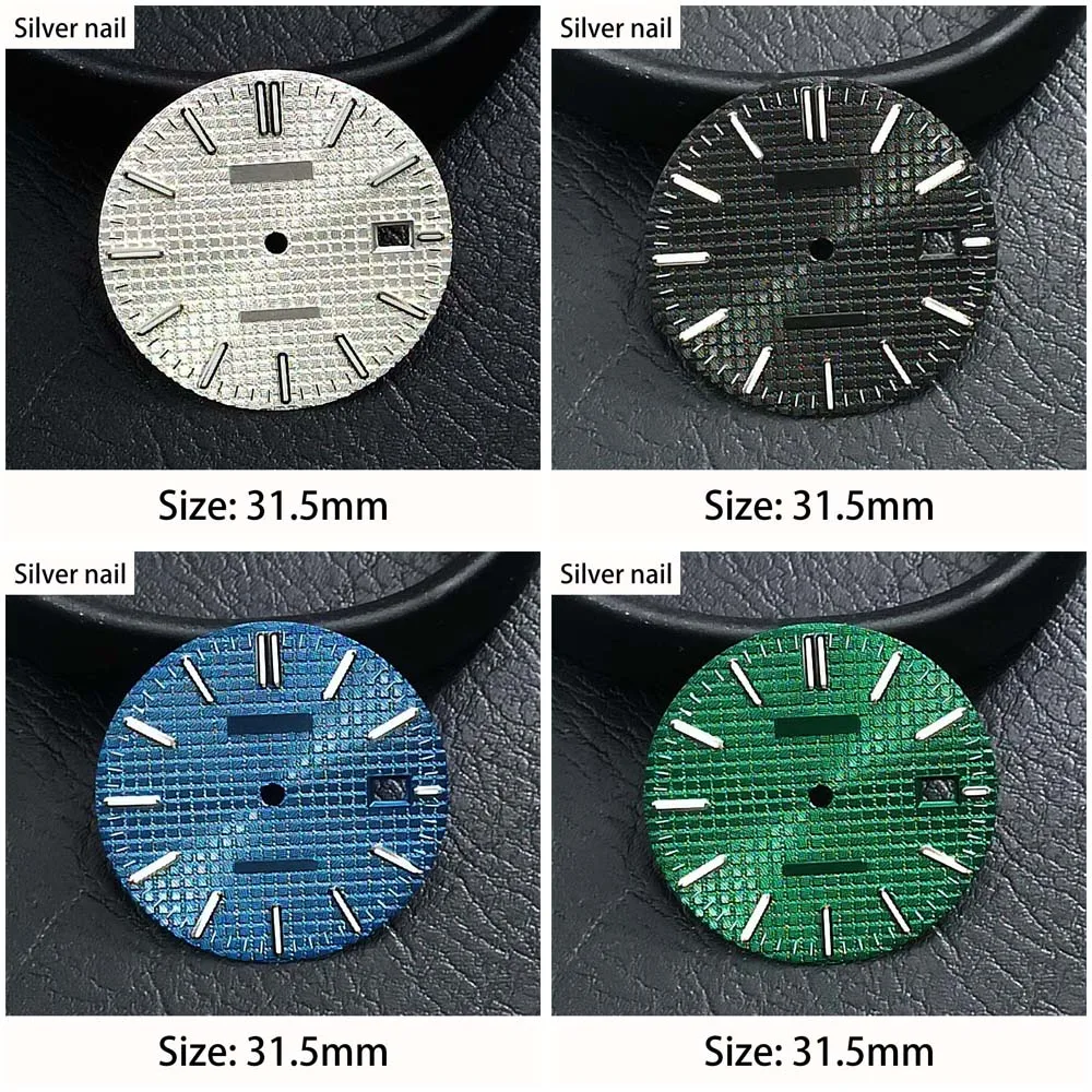 31.5MM diameter single calendar silver nail/rose nail dial suitable for ...