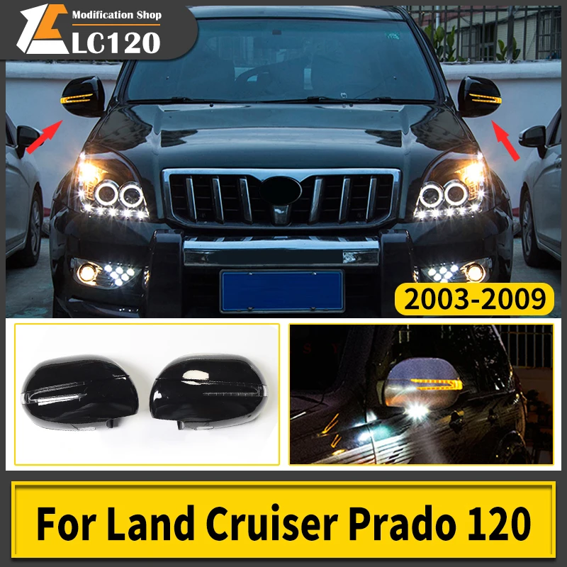 For-Toyota-Land-Cruiser-Prado-120-2003-2009-Rearview-Cover-Dynamic-Bulb ...