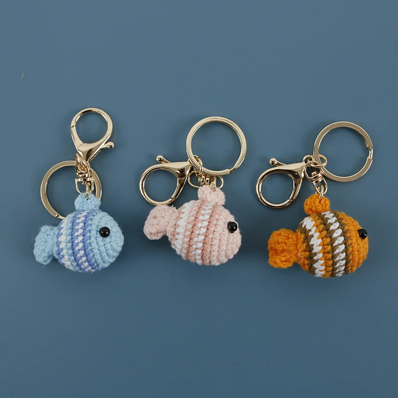 Knitting-Clown-Fish-Cute-Keychains-Creative-Knitted-Weaved-Small-Fish ...
