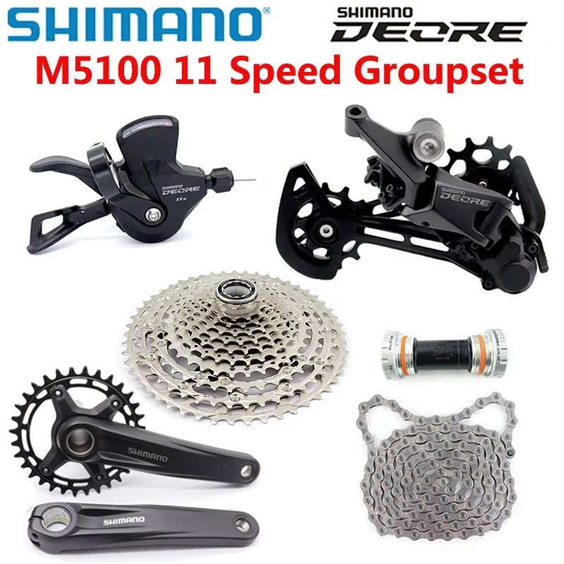 Shimano Deore M5100 11 Speed Groupset Mtb Mountain Bike 11v Shifter Lever Rear Derailleur ...
