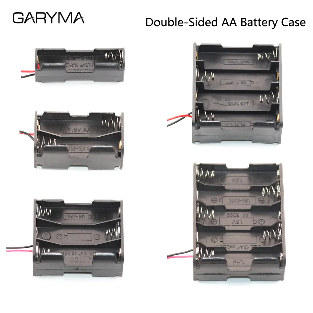 AA Battery Back To Back Holder Case Box Storage with Wire Leads 2x 4x ...