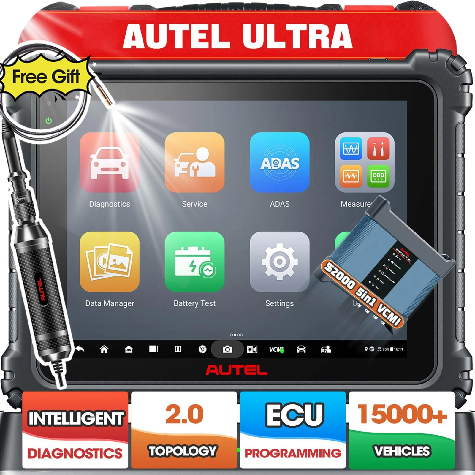 Autel MaxiSys Ultra Intelligent Top Diagnostic Tools OBD2 Scanner With ...