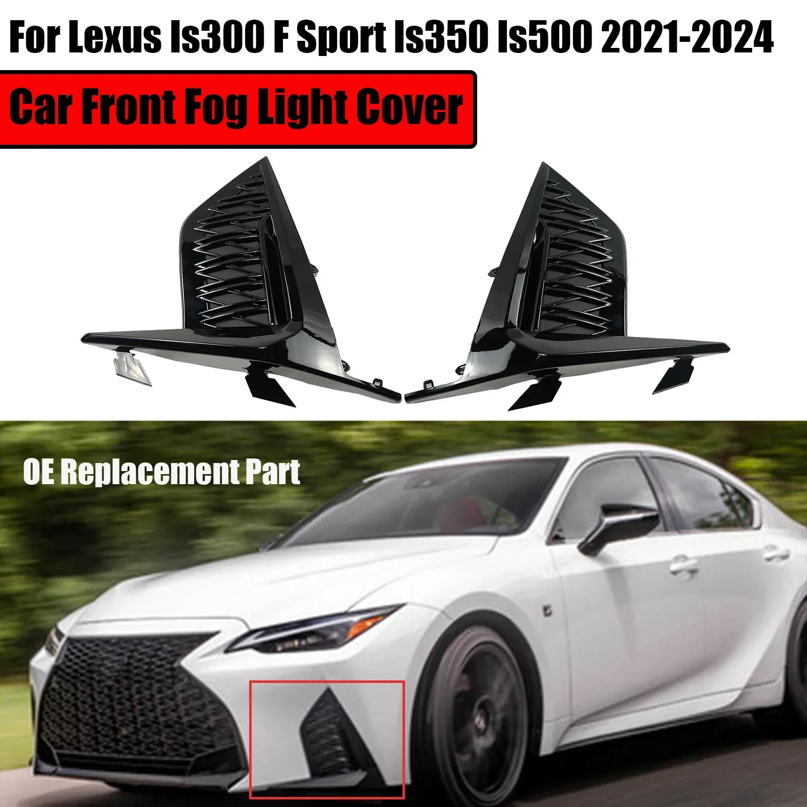 For-Lexus-is300-F-Sport-is350-is500-2021-2024-Car-Front-Fog-Light-Cover ...