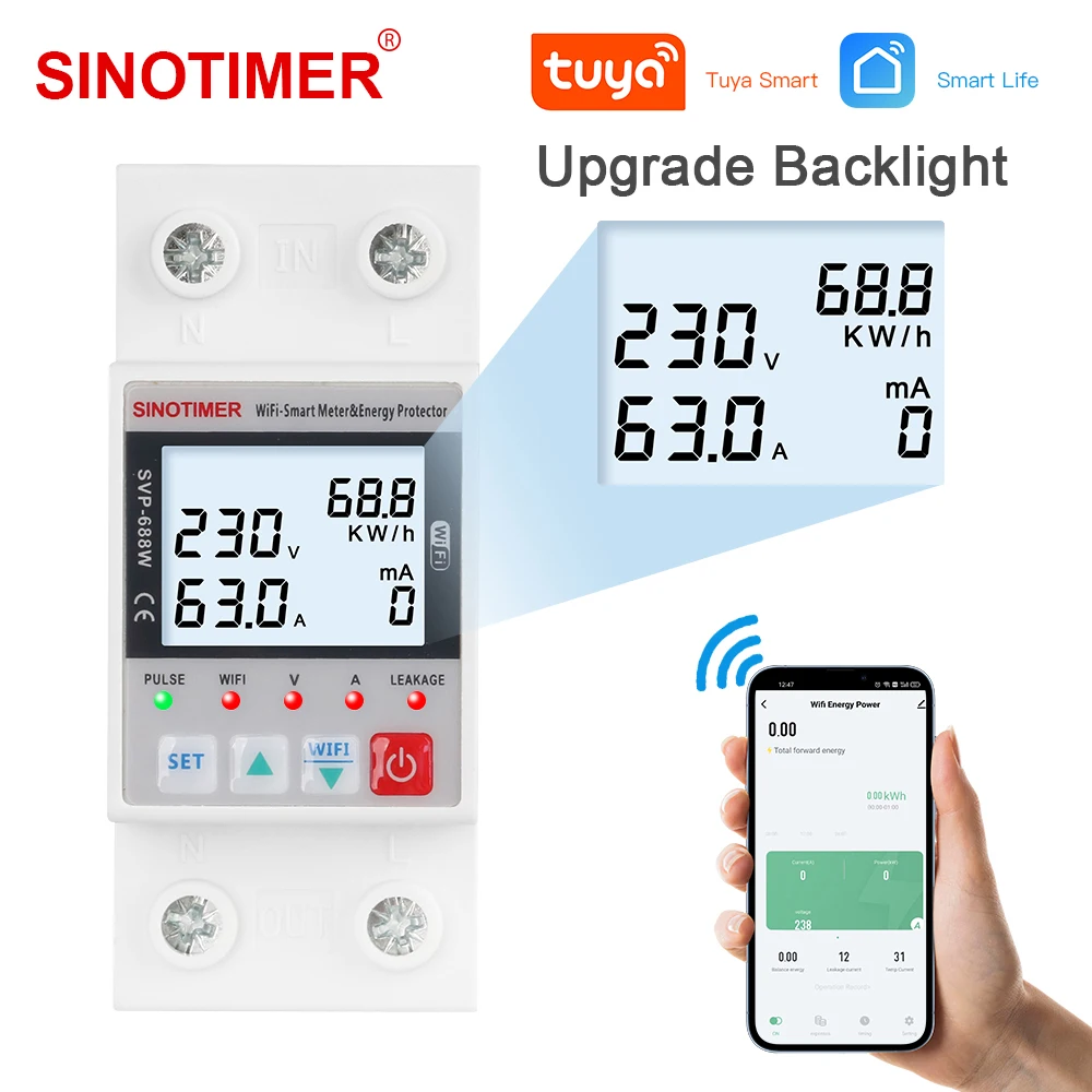 TUYA-APP-WiFi-Smart-Circuit-Breaker-Earth-Leakage-Over-Under-Voltage ...