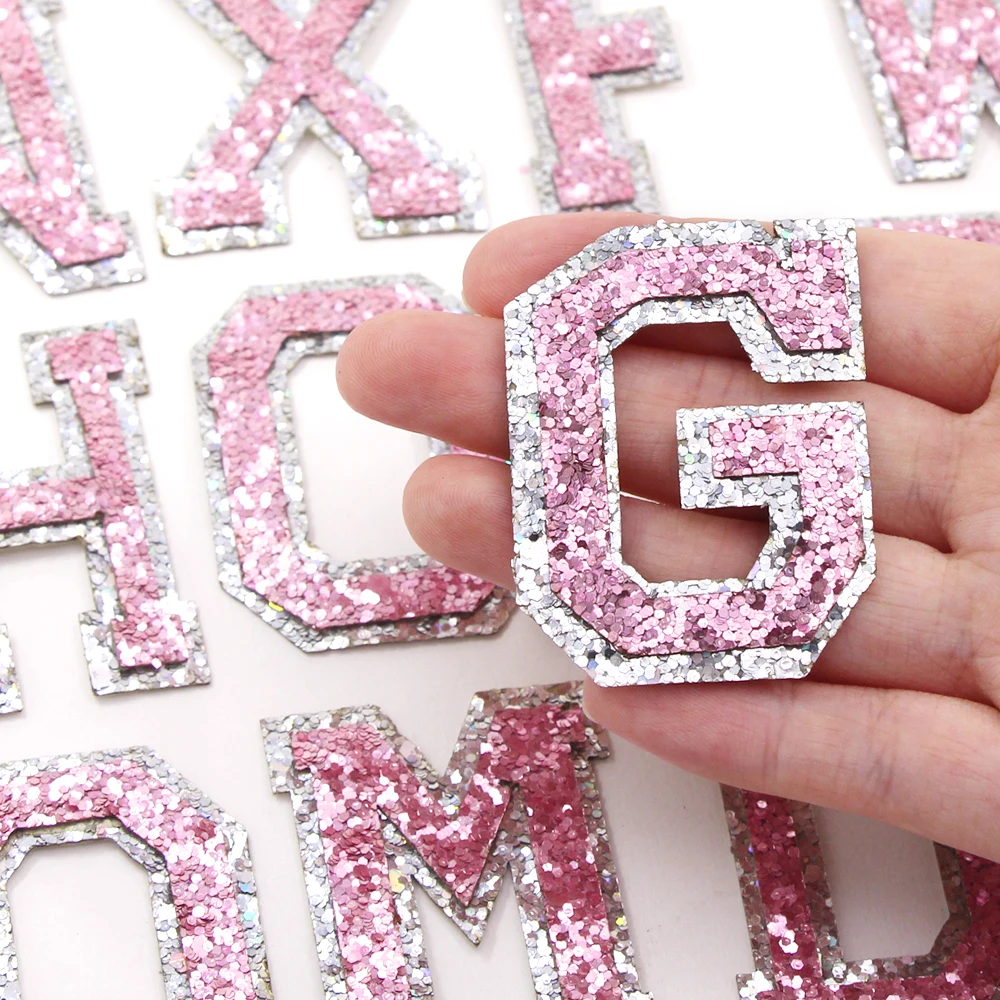Pink-Letter-Patch-1Pcs-A-Z-Glitter-English-Alphabet-Sequins-Patch ...