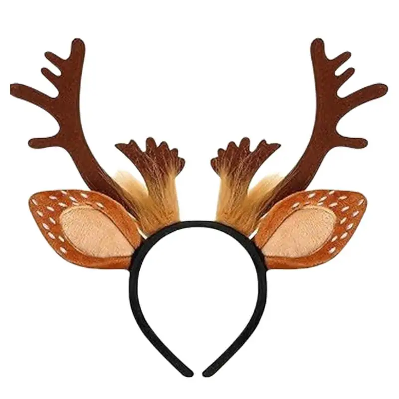 Reindeer Headband Adult Cute Realistic Deer Antlers Headband Animal ...