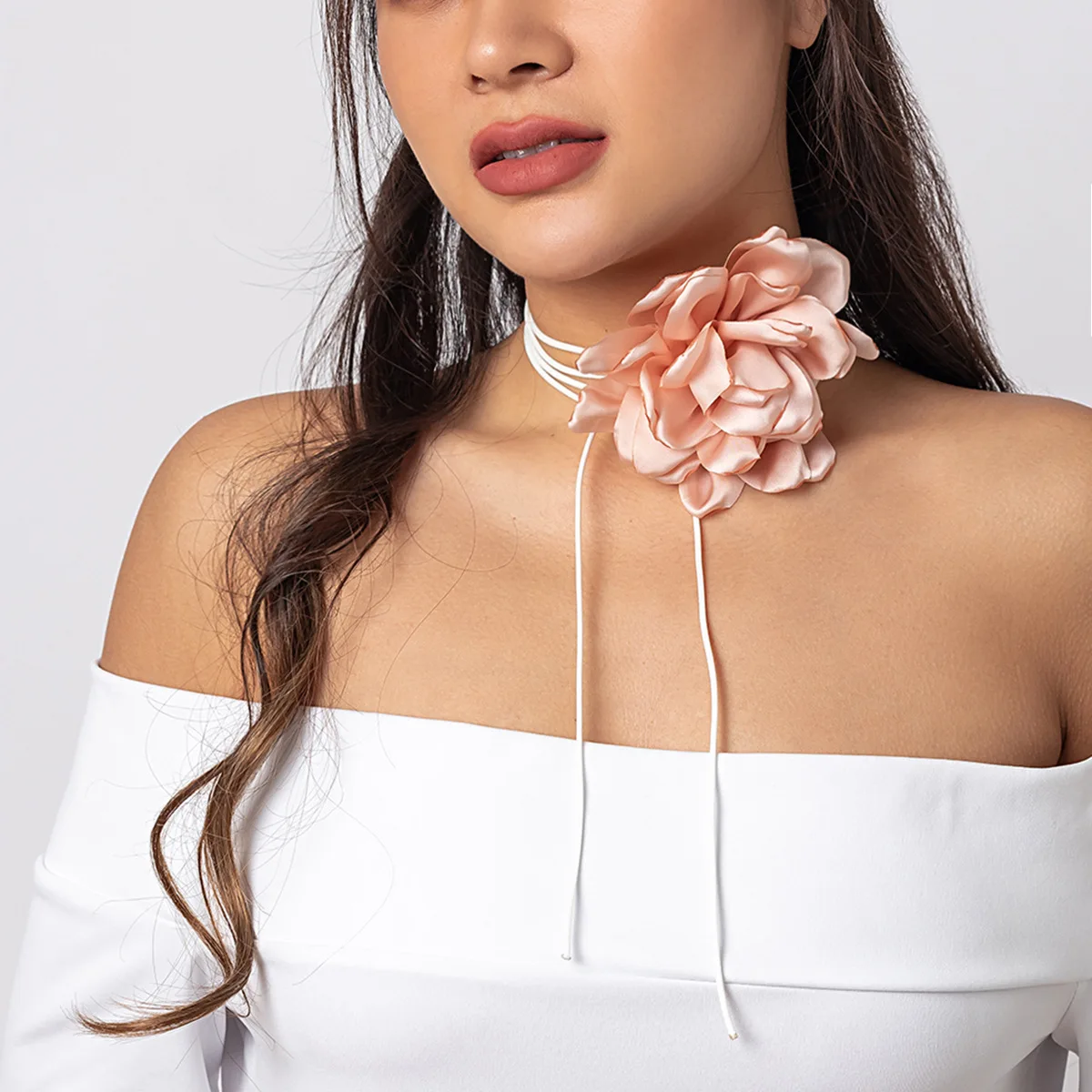 Vintage-Big-Rose-Flower-Choker-Women-s-Elegant-Adjustable-DIY-Clavicle ...