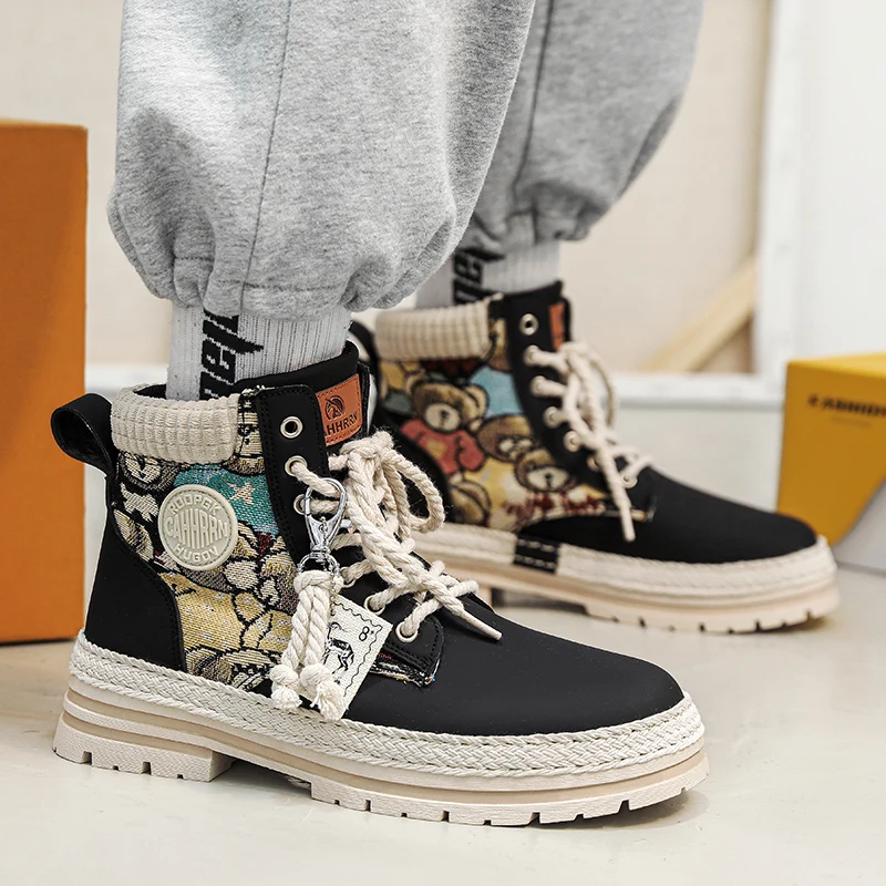 Original-Design-Black-Cowboy-Boots-for-Men-Soft-Comfortable-Platform ...