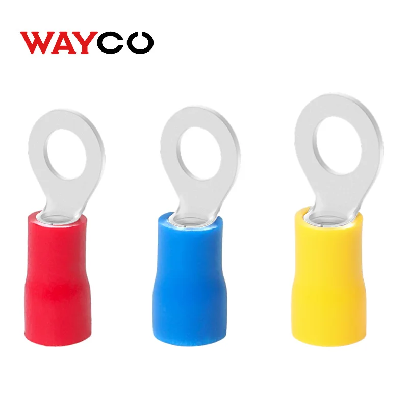 50PCS Ring Crimp Terminal M4/M5/M6 Round Plugs Pre-insulated Ferrules ...