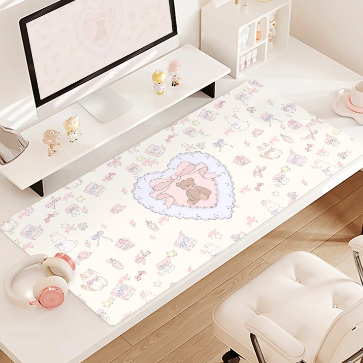 Cute Girls Mouse Pad Large Leather Girls Office Computer Book Desk Mat ...