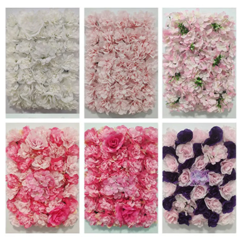 Panel Artificial Flowers Wall | Floral Wall Panel Decoration - 40x30cm ...