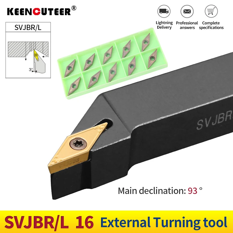 1pc Svjbr1616h16 Svjbr2020k16 Svjbr2525m16 External Turning Tool Holder ...