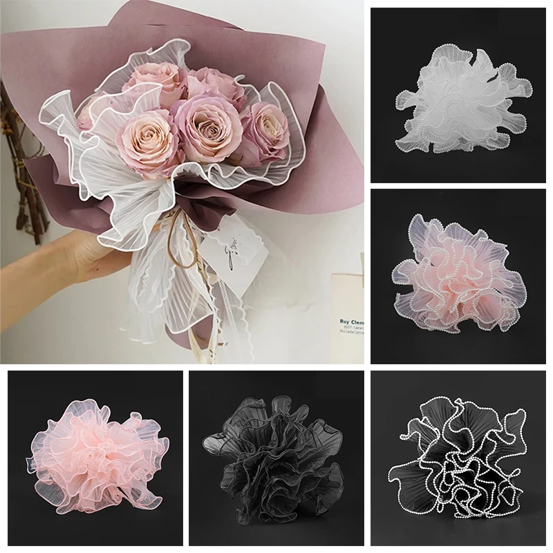 Wave-Pearl-Flower-Packaging-Mesh-Pleated-Gauze-Wrapping-Paper-Wedding ...