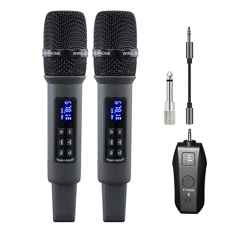 Microphone-de-karaok-dynamique-sans-fil-UHF-r-cepteur-Bluetooth-r-verb ...