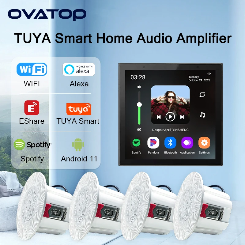 ALEXA Voice Home smart Background music player Bluetooth audio in wall ...