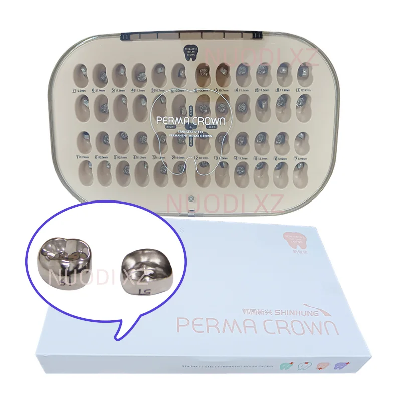 48Pcs SHINHUNG Dental Permanent Molar Crown Stainless Steel Kids ...