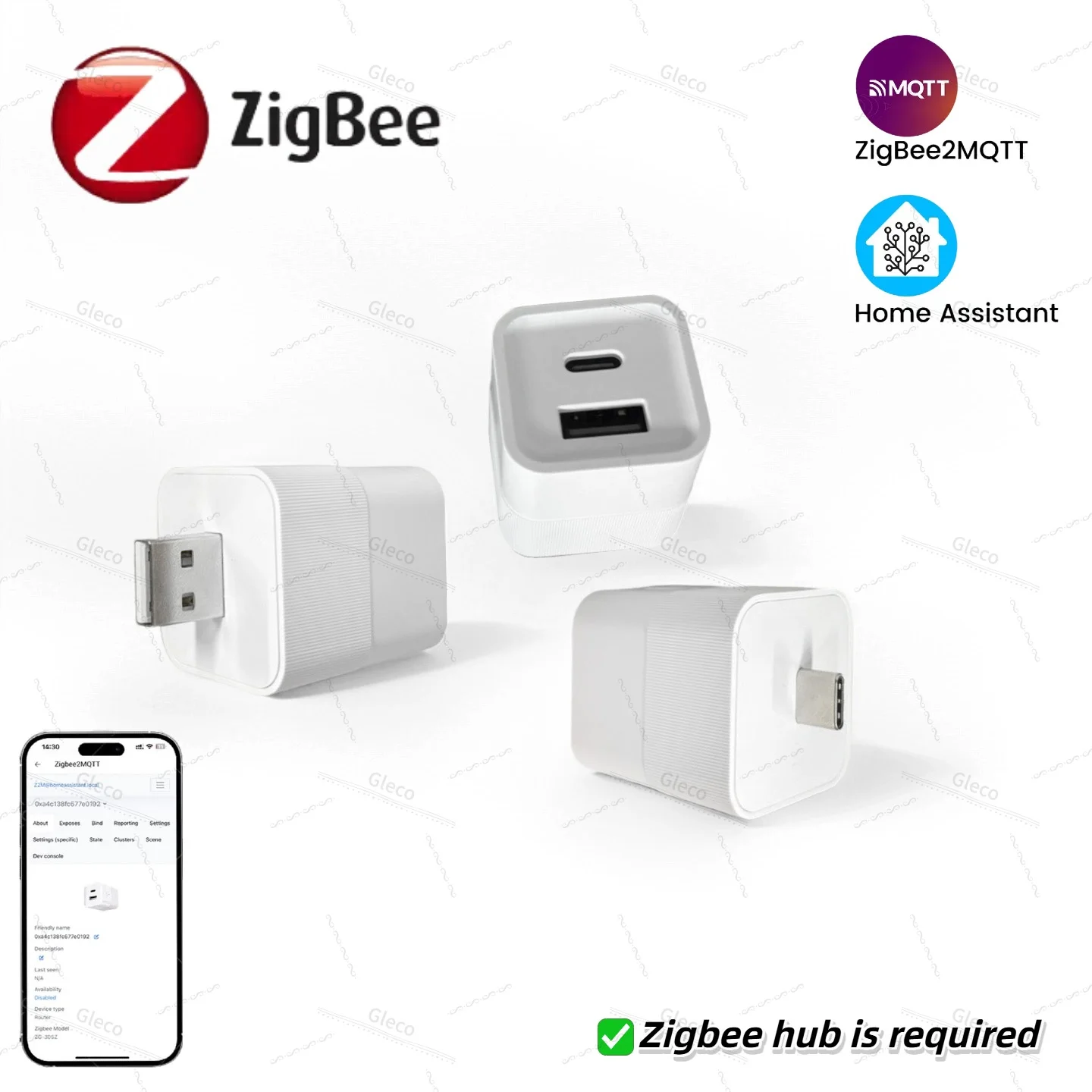 Zigbee USB-Adapter auf Typ C 5V Micro-Adapter Schaltkabel-Konverter für ...