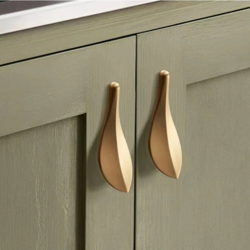 Fashion-Leaf-Handle-for-Furniture-Moden-Zinc-alloy-Kitchen-Cabinet ...