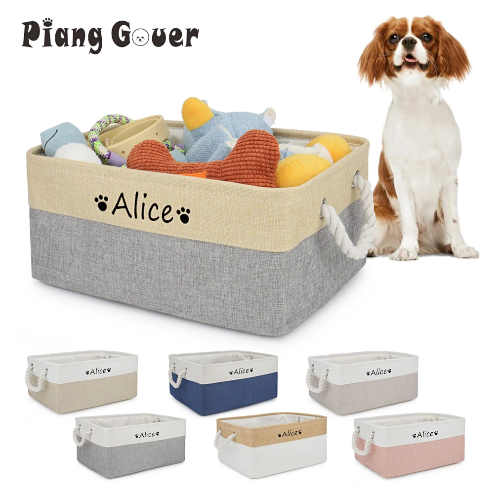 Custom-Name-Dog-Toy-Box-Personalized-Customised-Logo-Tag-Clothes ...