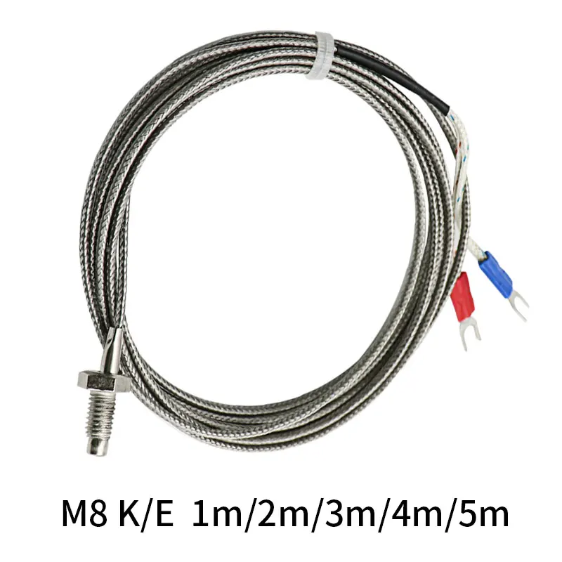 M8 Screw K Type E 1Meter 2M 3M 4M 5M Wire Cable Connector Thermocouple ...