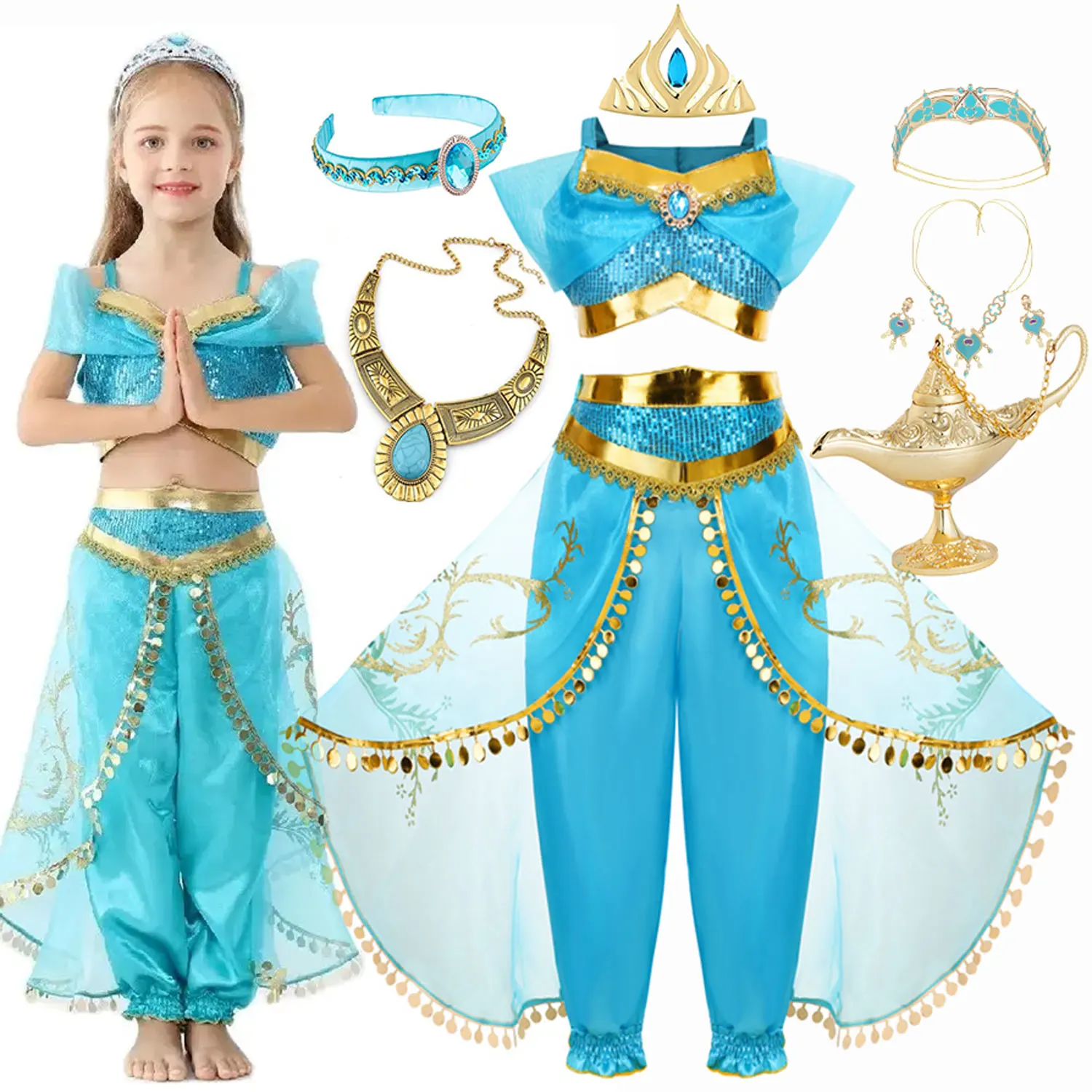 Jasmine-Girls-Princess-Dress-Birthday-Party-Halloween-Cosplay-Aladdin ...