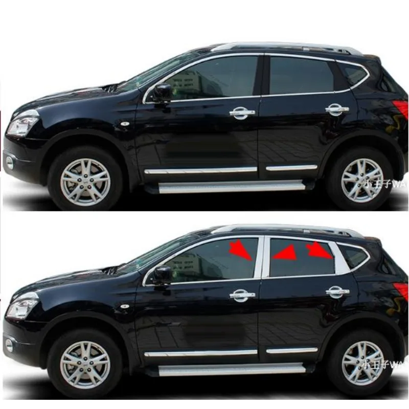 FOR NISSAN QASHQAI J10 2008-2013 WINDOW CHROME PILLAR POST COVER TRIM ...