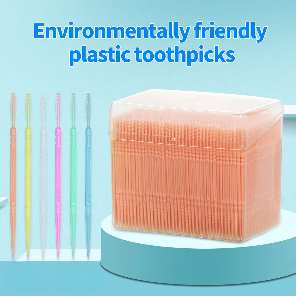 200pcs-Plastic-Toothpicks-Double-Head-Teeth-Sticks-Interdental-Brush ...