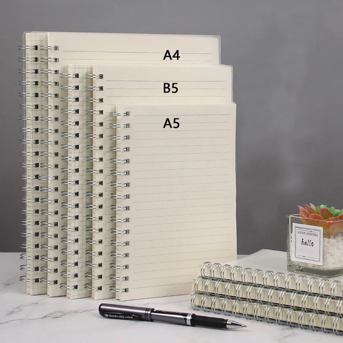 1 pcs thick student notebook, minimalist ledger, horizontal A5/B5/A4 ...