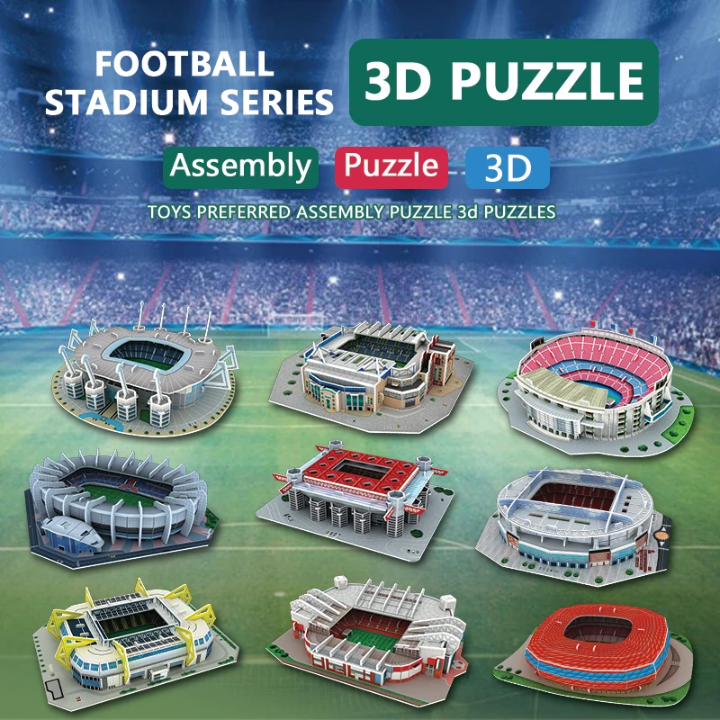 3D-Paper-Football-Field-Stadium-Puzzle-modelo-de-montagem-DIY ...