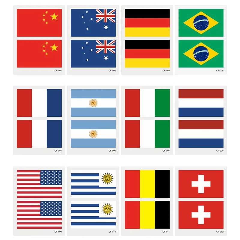 1PCS-Football-Fans-Flag-Face-Stickers-Waterproof-Disposable-World-match ...