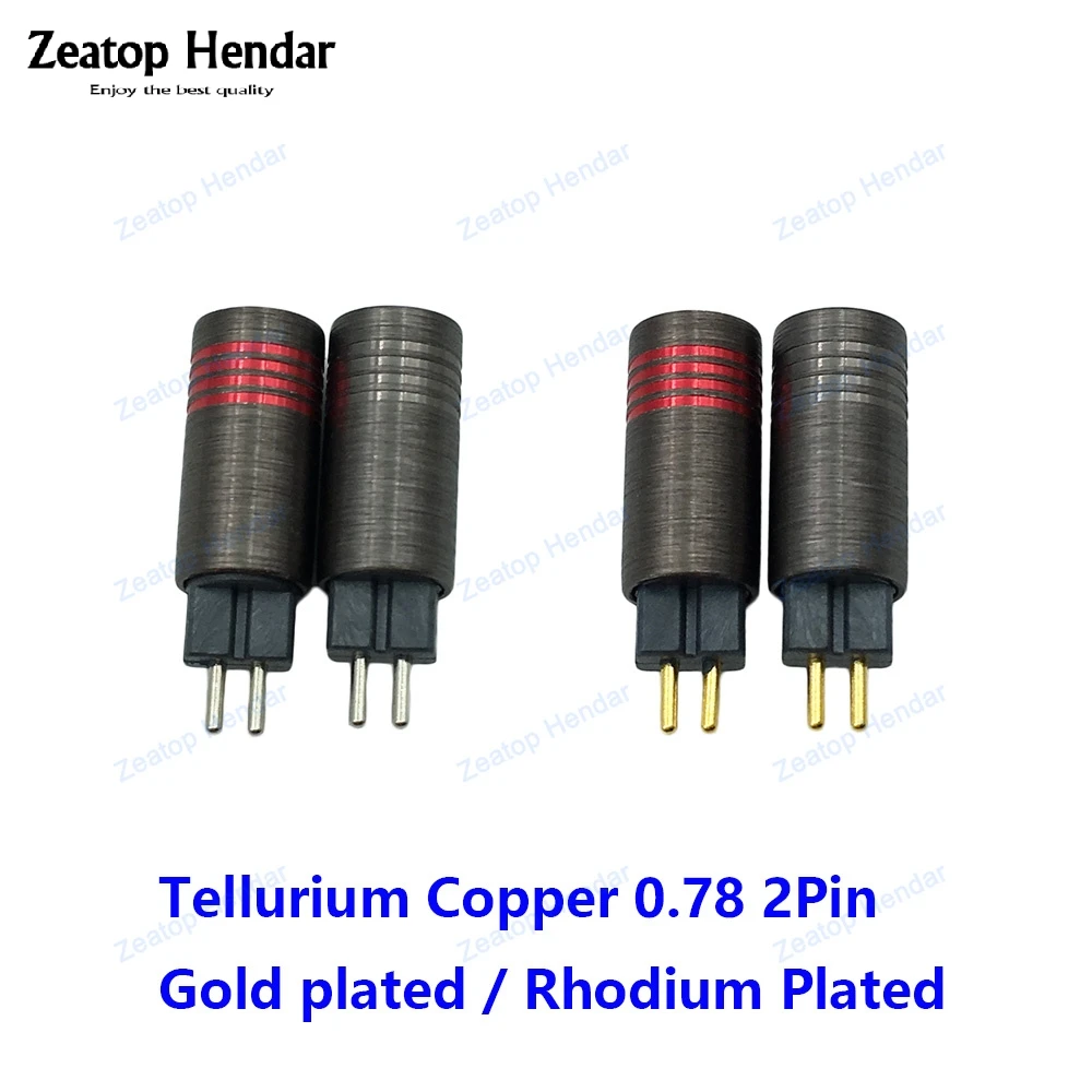 10Pairs-Tellurium-Copper-Gold-Rhodium-Plated-0-78-2Pin-Male-Plug ...