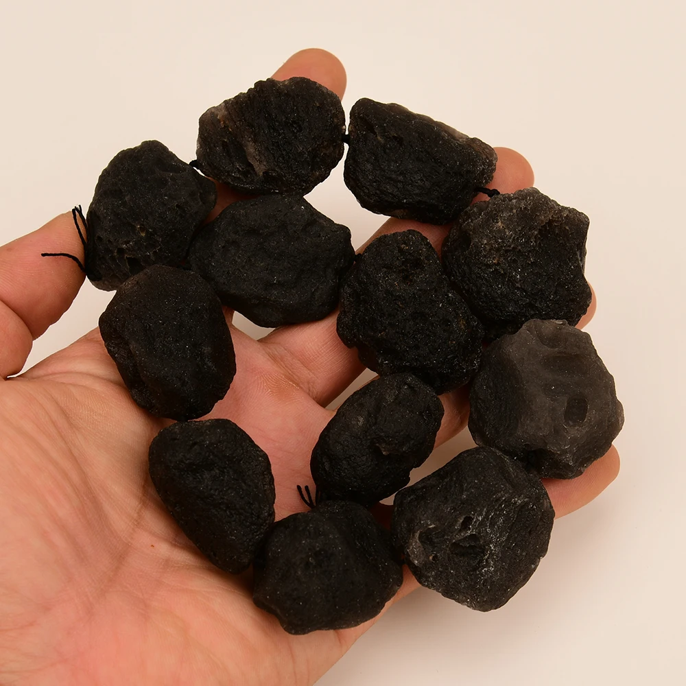 APDGG-Natural-semi-precious-black-meteorite-stone-Loose-Beads-17 ...