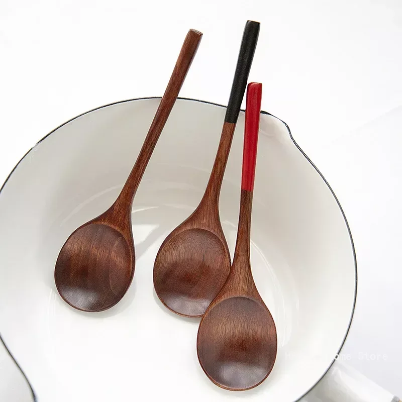 Wooden Spoon Soup-Teaspoon Tableware Natural Fork Kitchen Cooking ...