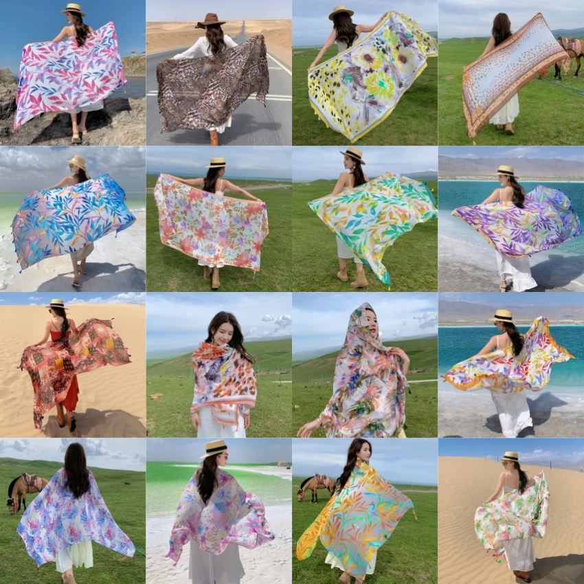 90x180cm Thinness Travel Beach Sunscreen Scarve Bikini Large Shawl ...