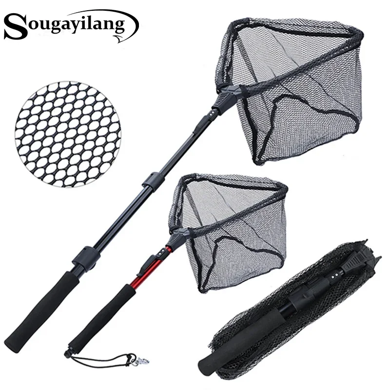 Sougayilang-Fishing-Net-Foldable-Collapsible-Telescopic-Pole-with-EVA ...