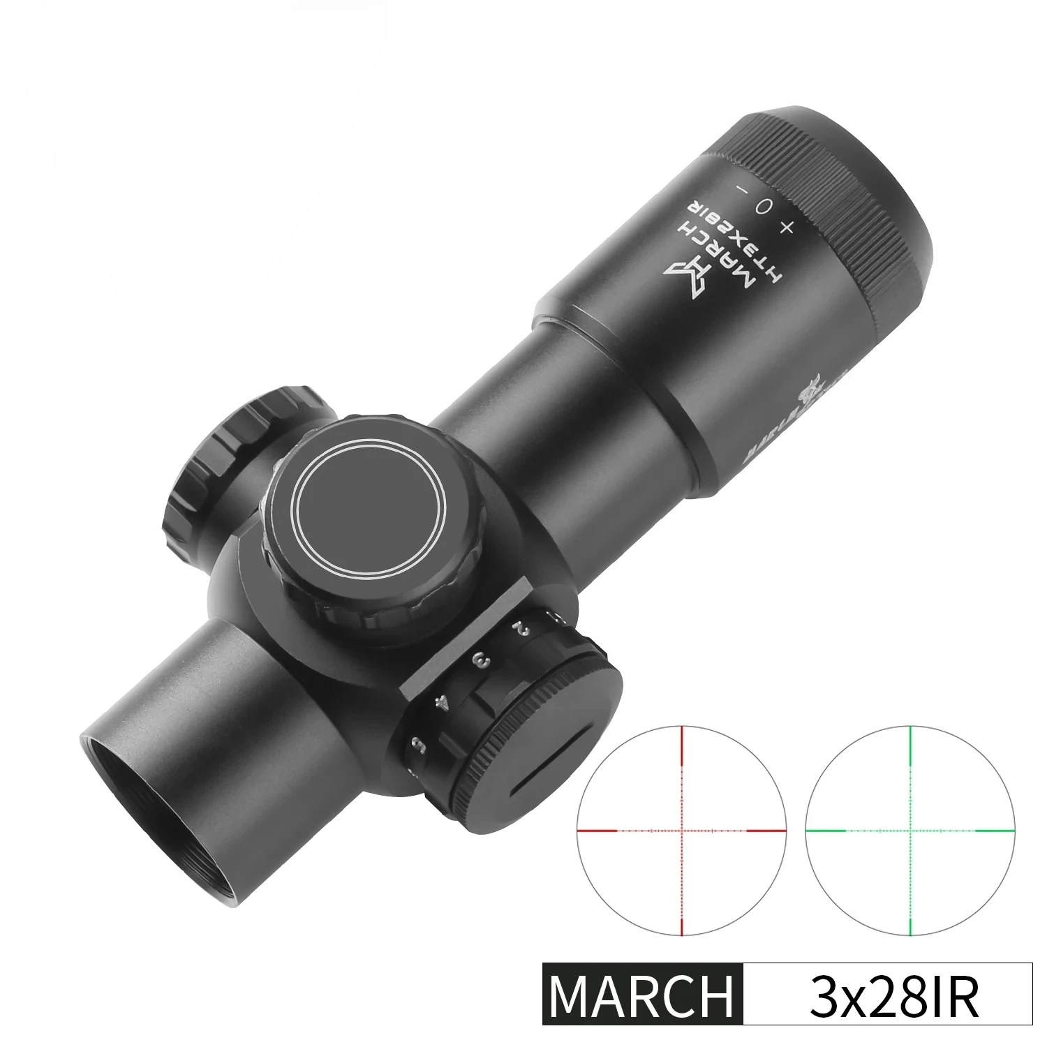 March-H3x28IR-Fixed-Optic-Short-Riflescope-Sight-Green-Red-Rifle-Scope ...