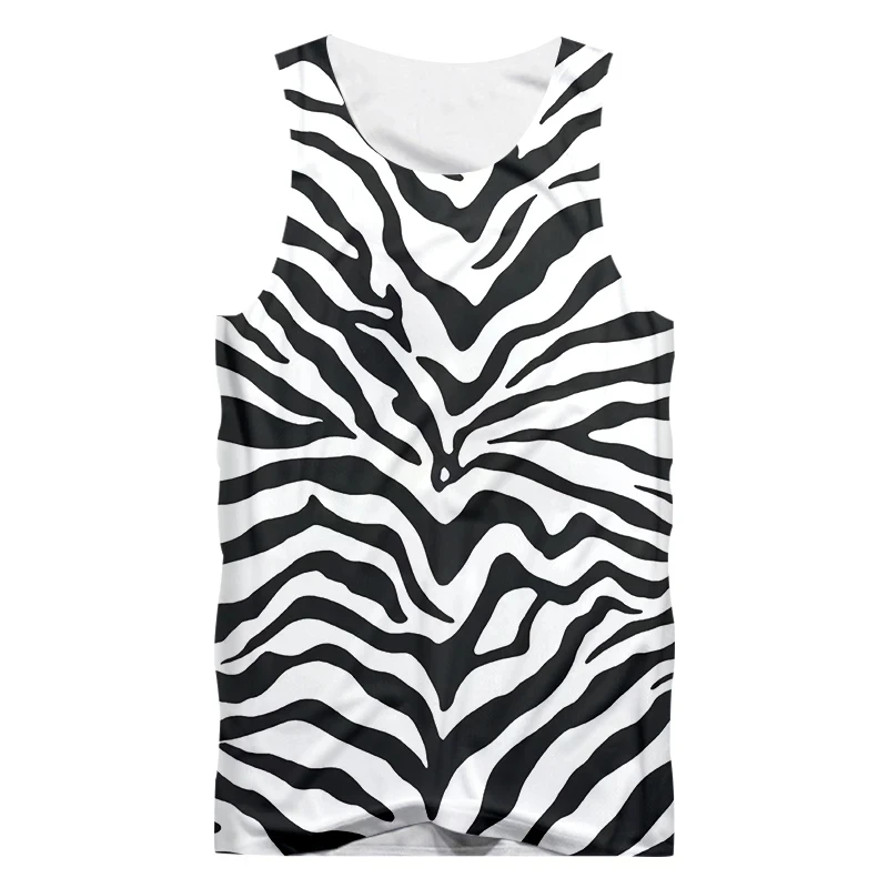 Black And White Leopard Print Tank Top 3D Print Street Hip Hop Summer ...