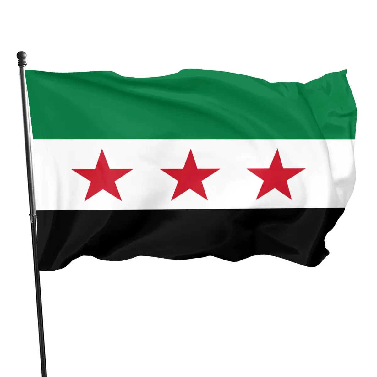 The-Syrian-Arab-Republic-Syrian-Three-Star-Flag-Vivid-Color-Syria ...