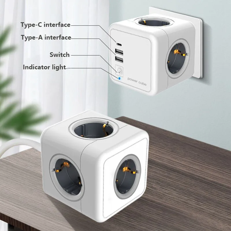 USB-Travel-Plug-Power-Strip-Smart-Network-Filter-Powercube-Thief-Tee ...