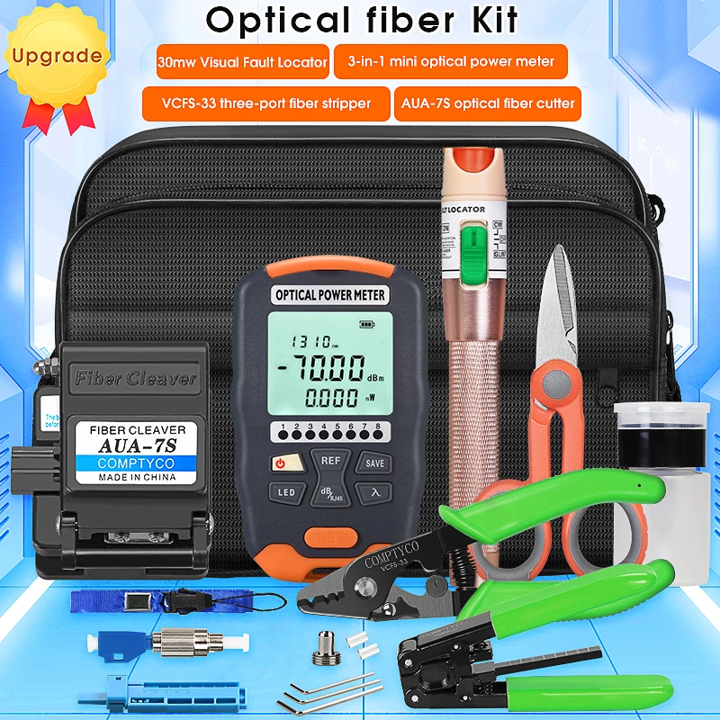 COMPTYCO-21pcs-Fiber-Optic-Tool-Kit-OPM-AUA-D7-Fiber-Optica-Power-Meter ...