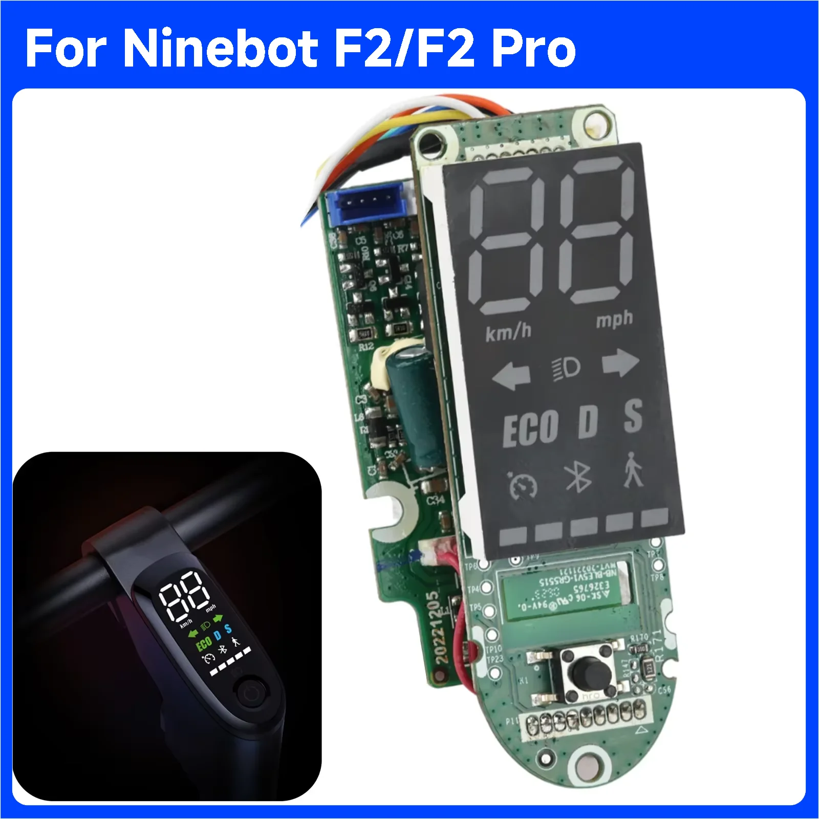 Original Dashboard Bluetooth Board LED Display Screen For Ninebot F2 ...