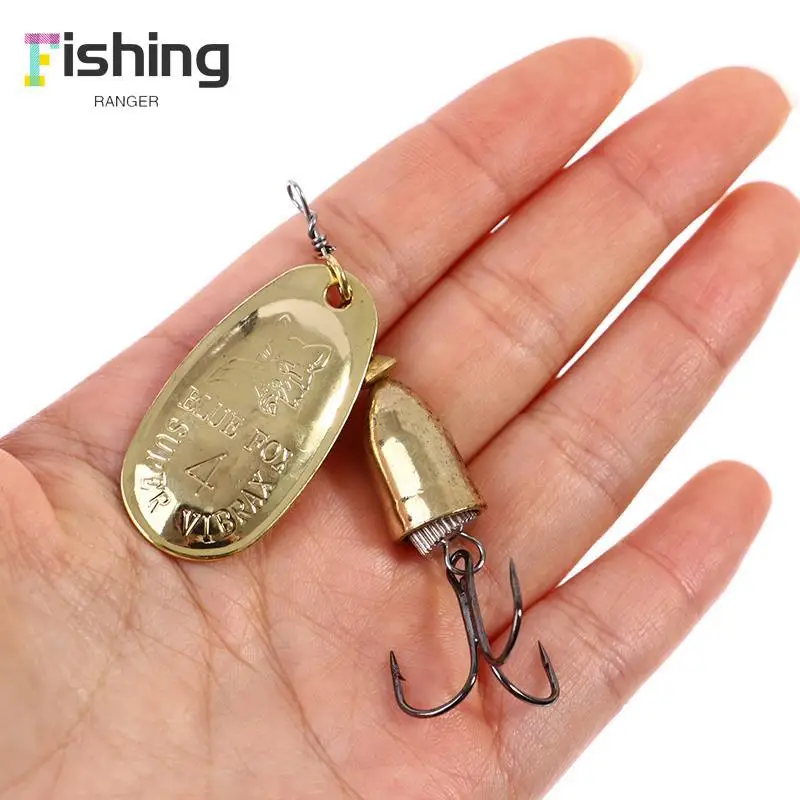 Blade Rotating Spinner Metal Lure Brass Artificial Spoon Bait Fishing ...
